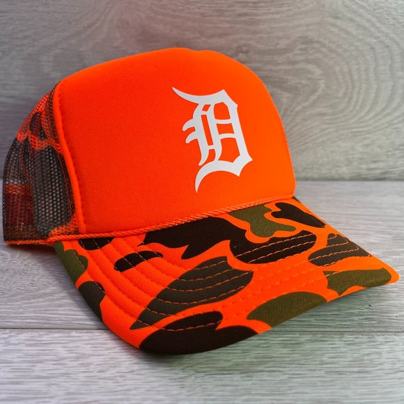 OTTO | Accessories | New Vintage Style Detroit Orange Camo Trucker Hat ...